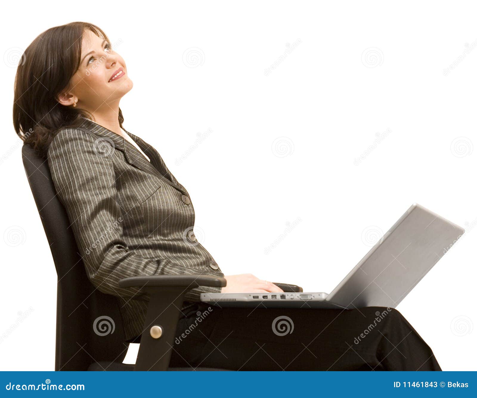 Happy at work stock image. Image of laptop, leather, business - 11461843