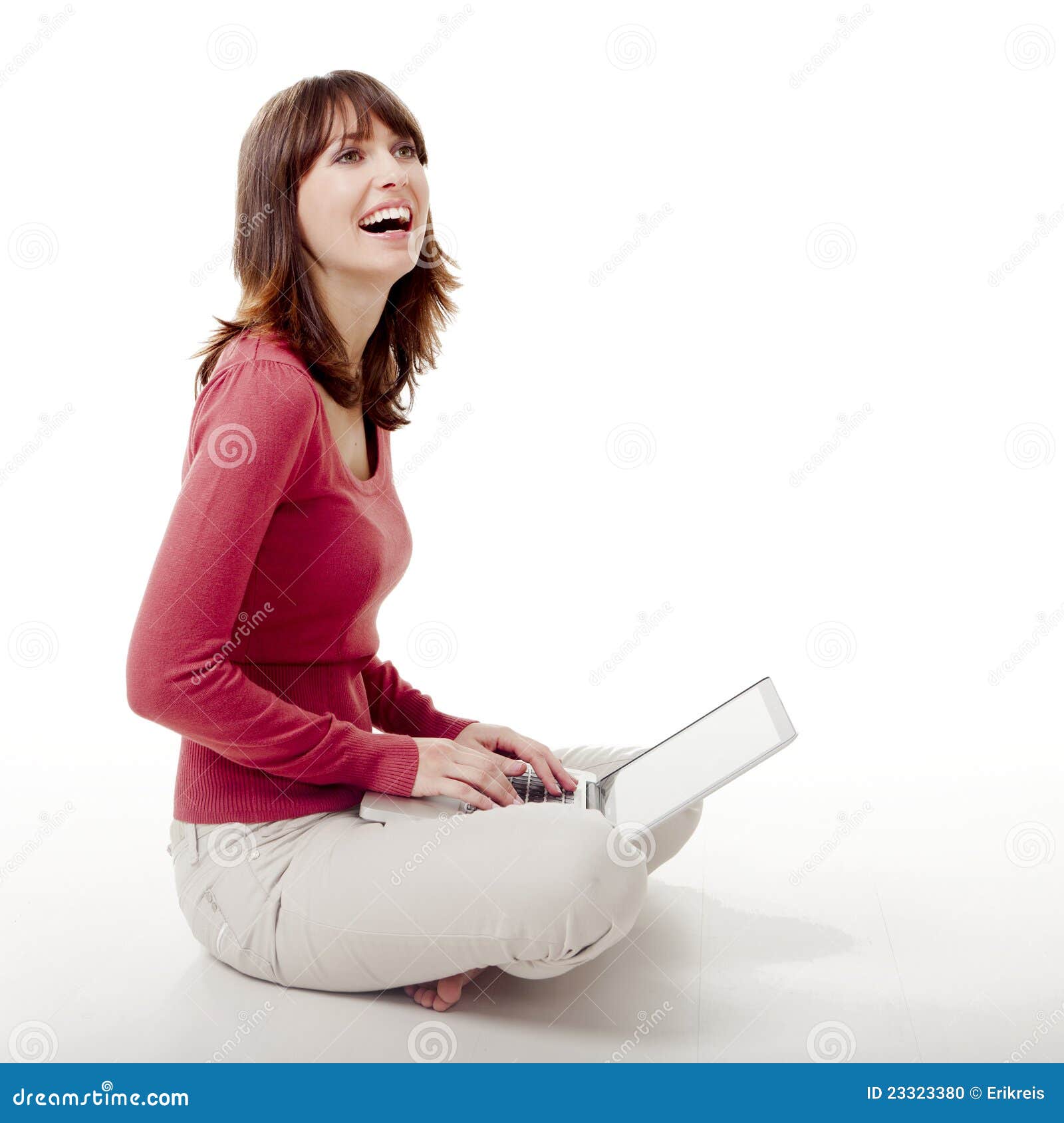 Happy work stock photo. Image of enjoy, brunette, learning - 23323380