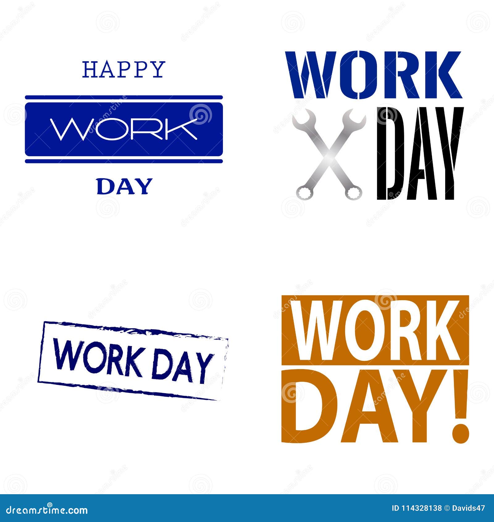 Happy Work Day stock vector. Illustration of people - 114328138