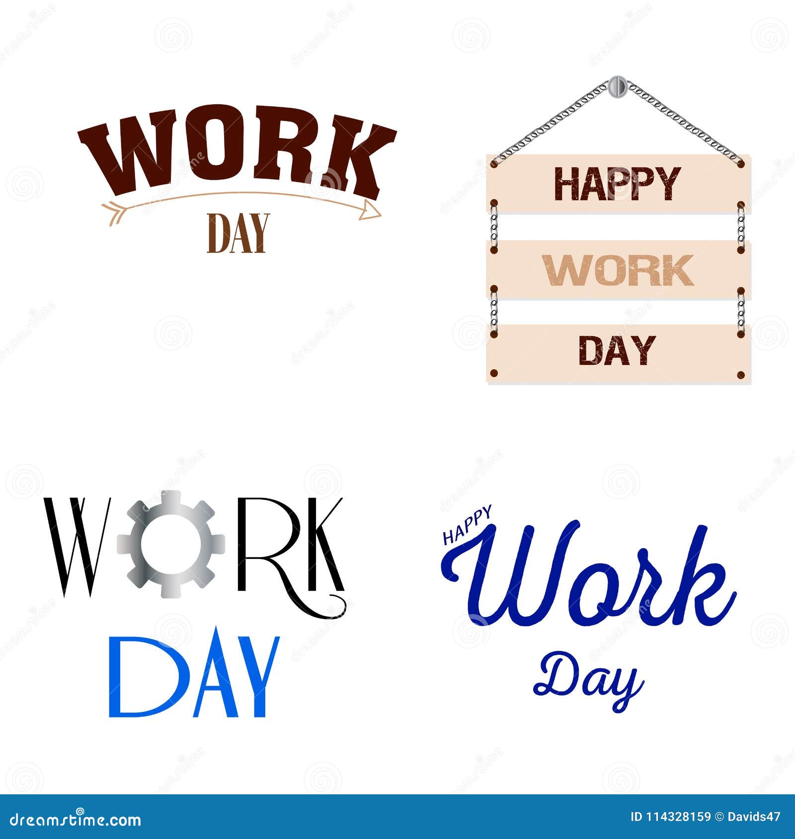 Happy Work Day stock vector. Illustration of employment - 114328159