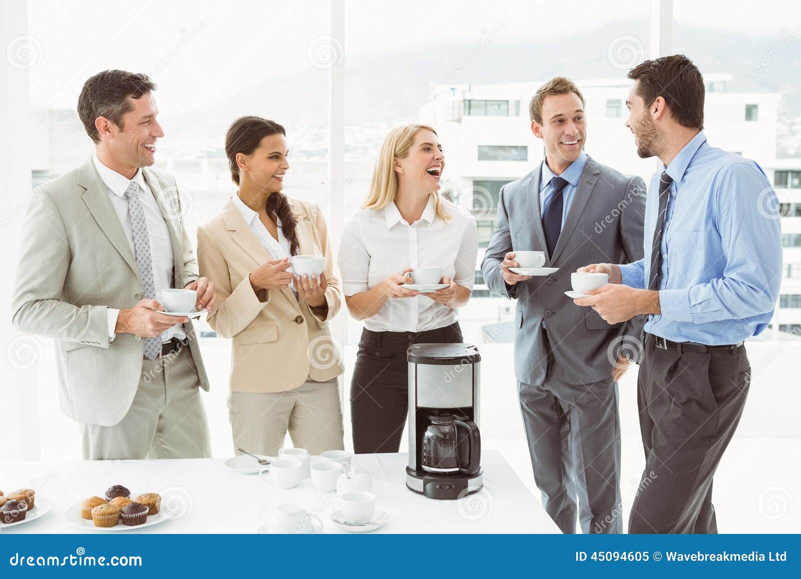 Happy Work Team during Break Time Stock Image - Image of front ...