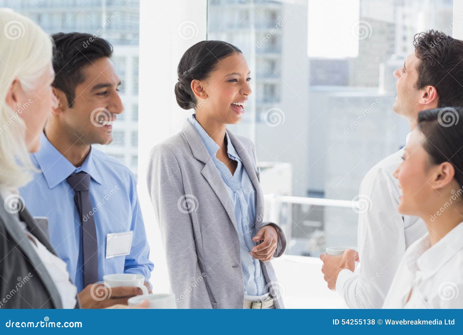 Happy Work Team during Break Time Stock Photo - Image of coffee ...
