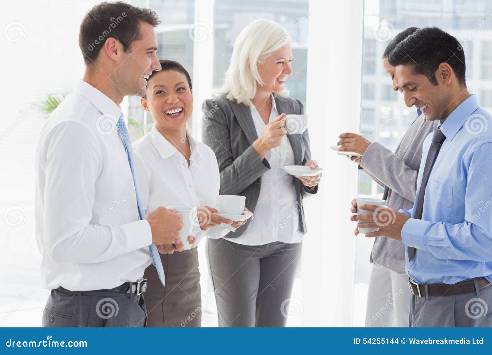 Happy Work Team during Break Time Stock Photo - Image of indoors ...