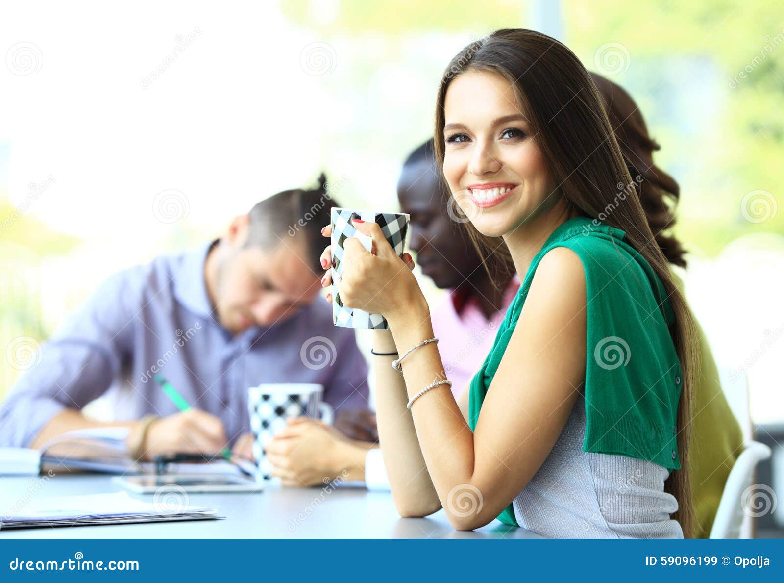Happy Work Team during Break Time Stock Image - Image of businesswoman ...