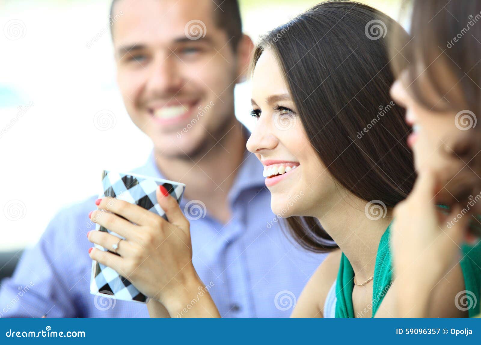 Happy Work Team during Break Time Stock Image - Image of holding ...