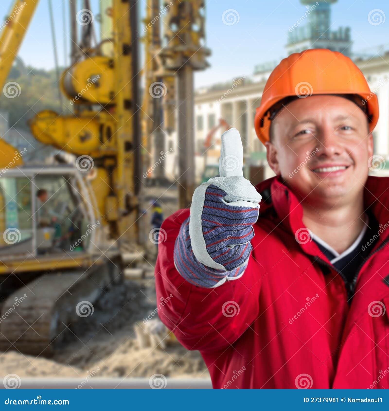 Happy worker stock image. Image of bulldozer, protective - 27379981
