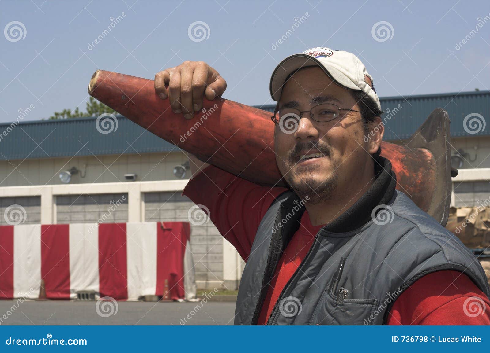 Happy worker stock photo. Image of japanese, glasses, hold - 736798