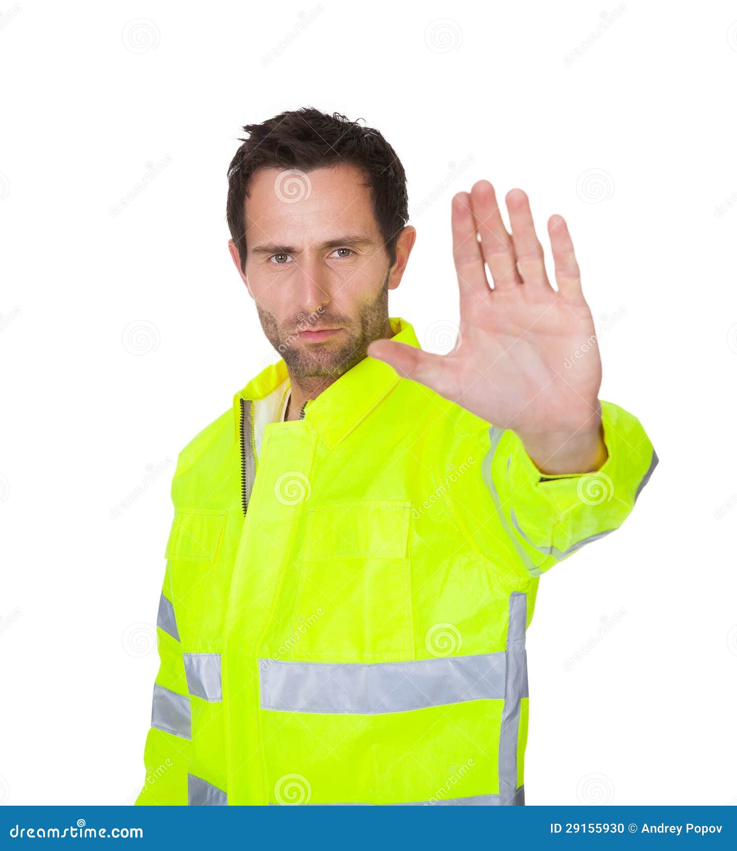Happy Worker Wearing Safety Jacket Stock Photo - Image of engineer ...