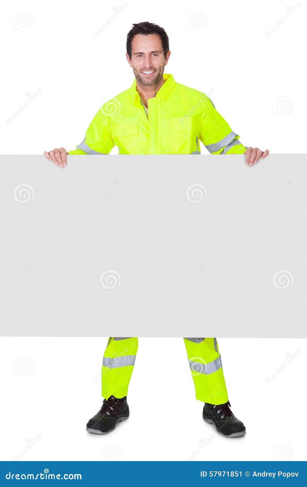 Happy Worker Wearing Safety Jacket Stock Image - Image of engineer ...