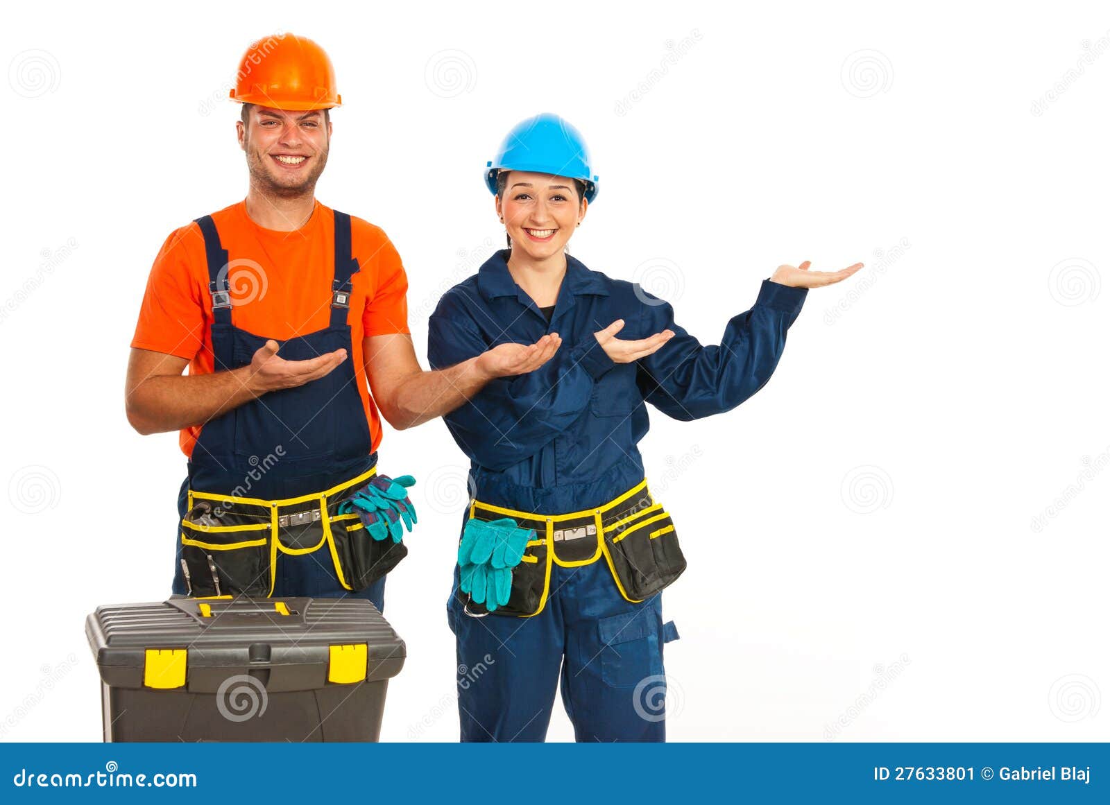 Happy Workers Making Presentation Stock Image - Image of cheerful ...