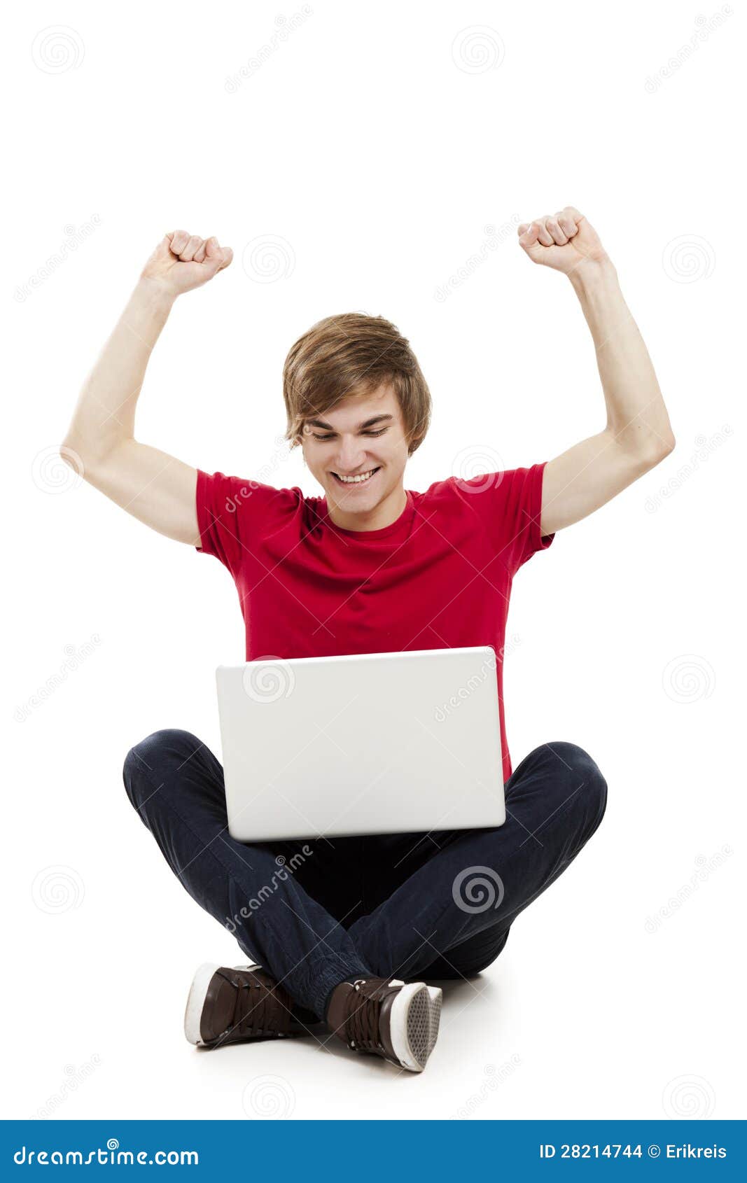 Happy working stock photo. Image of laptop, attractive - 28214744