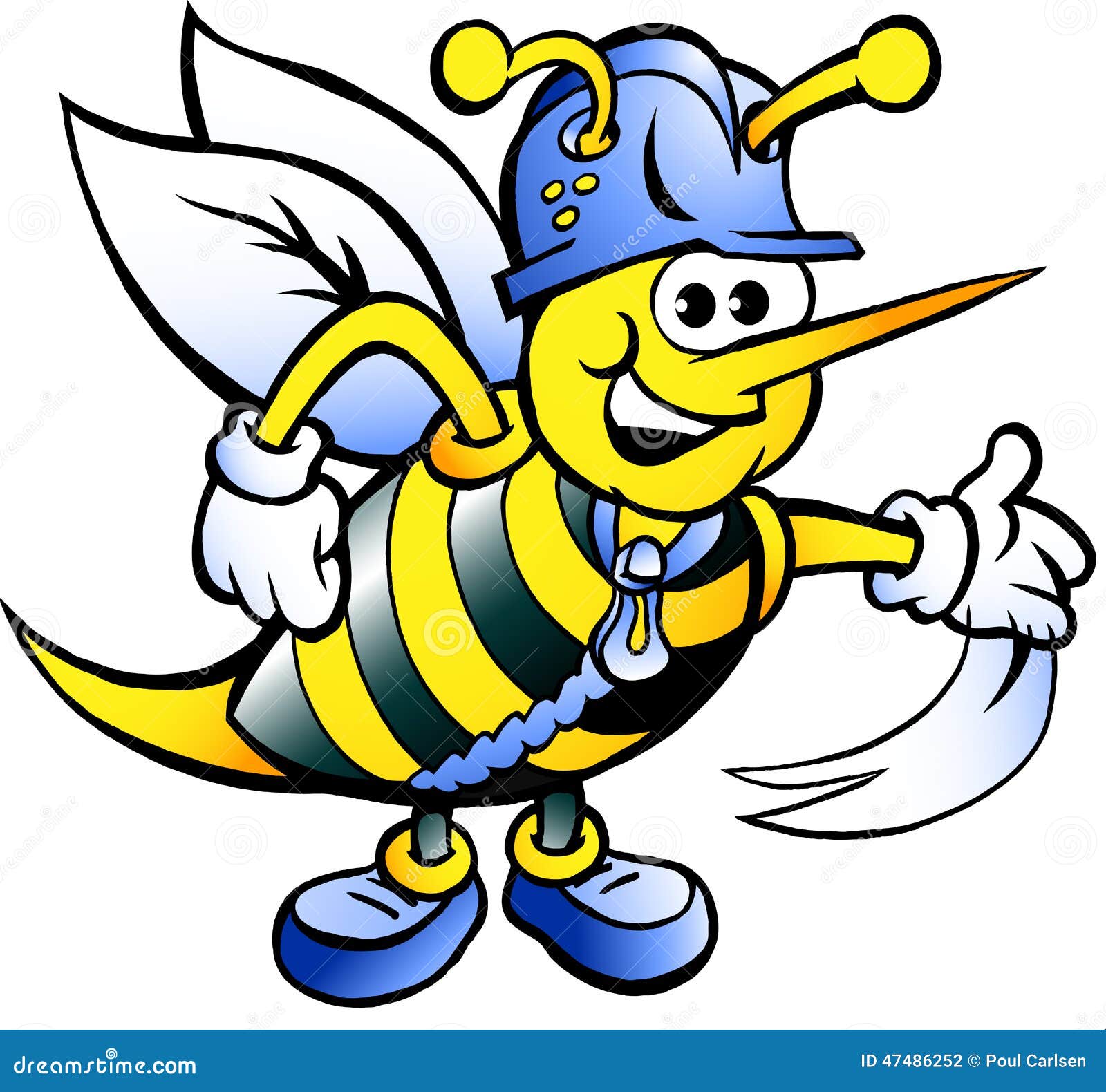 Happy Working Bee stock vector. Illustration of concepts - 47486252