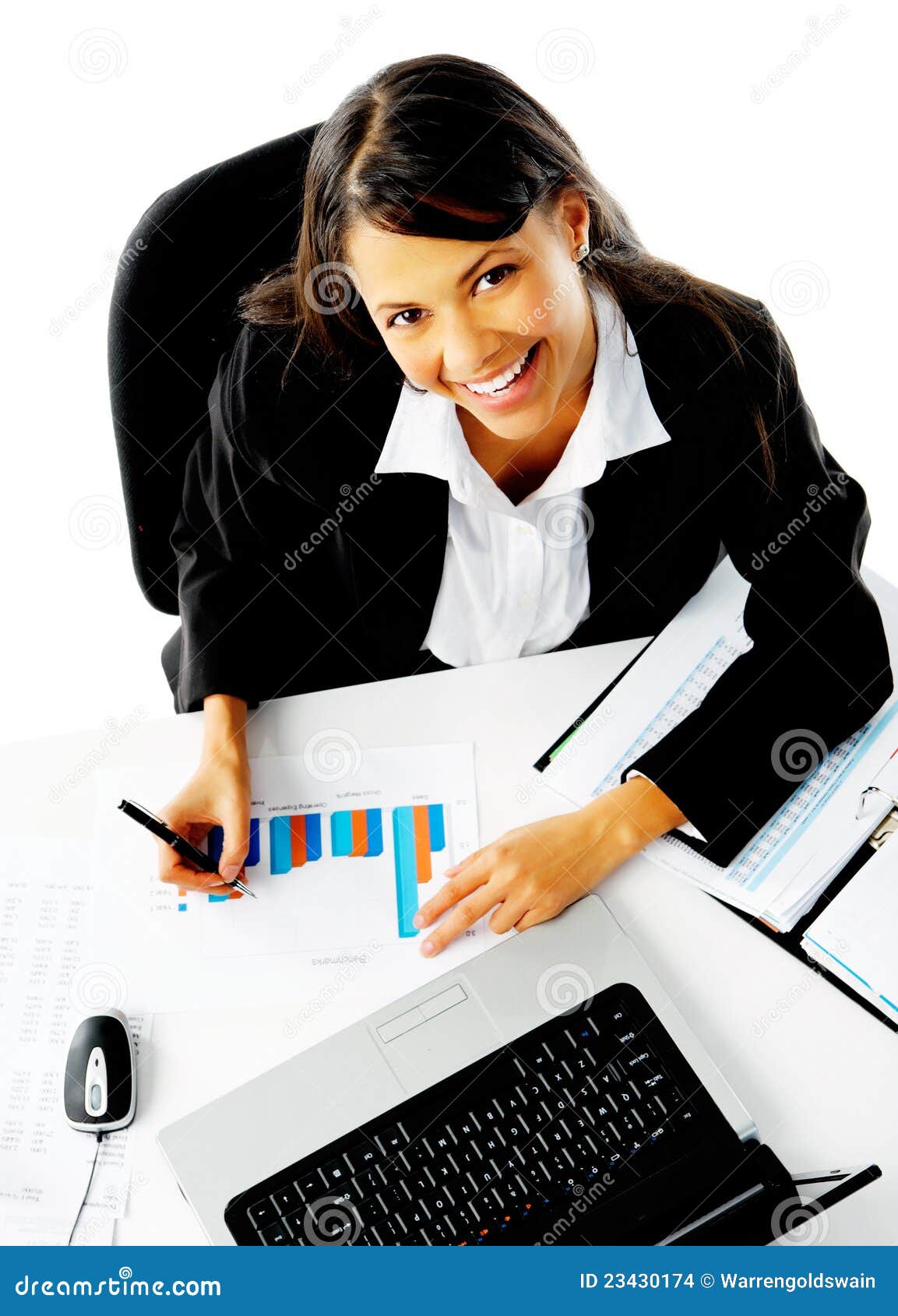 Happy working woman stock photo. Image of girl, corporate - 23430174