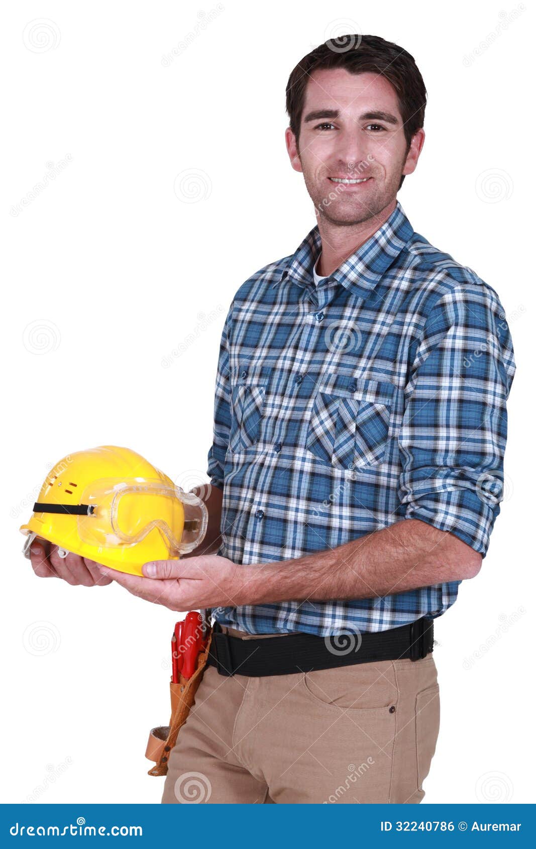 Happy workman stock photo. Image of attractive, foreman - 32240786