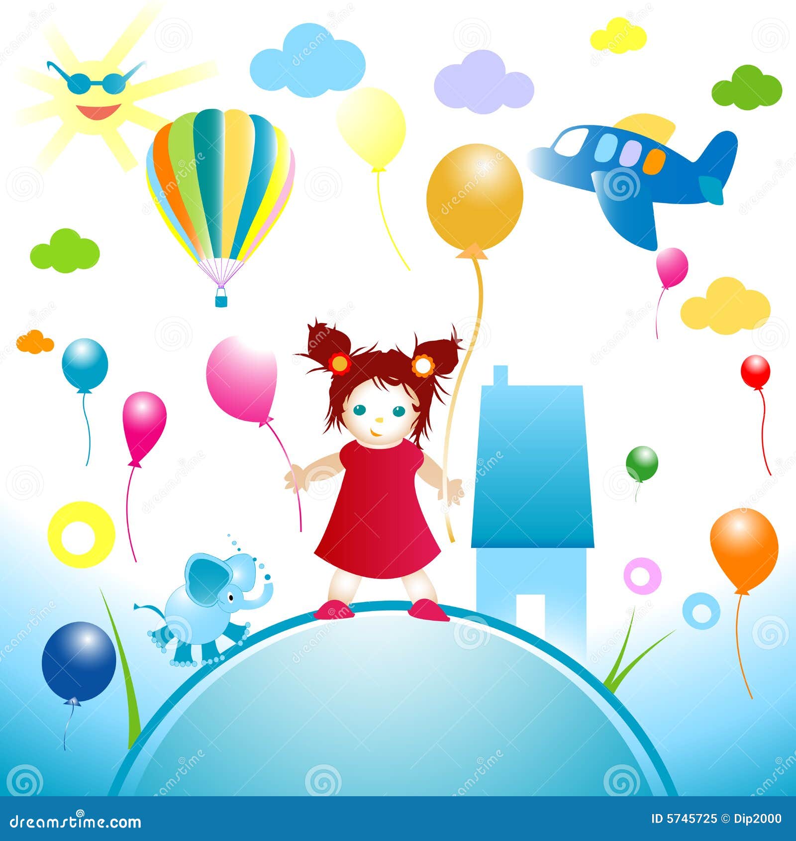 Happy world stock vector. Illustration of landscape, design - 5745725