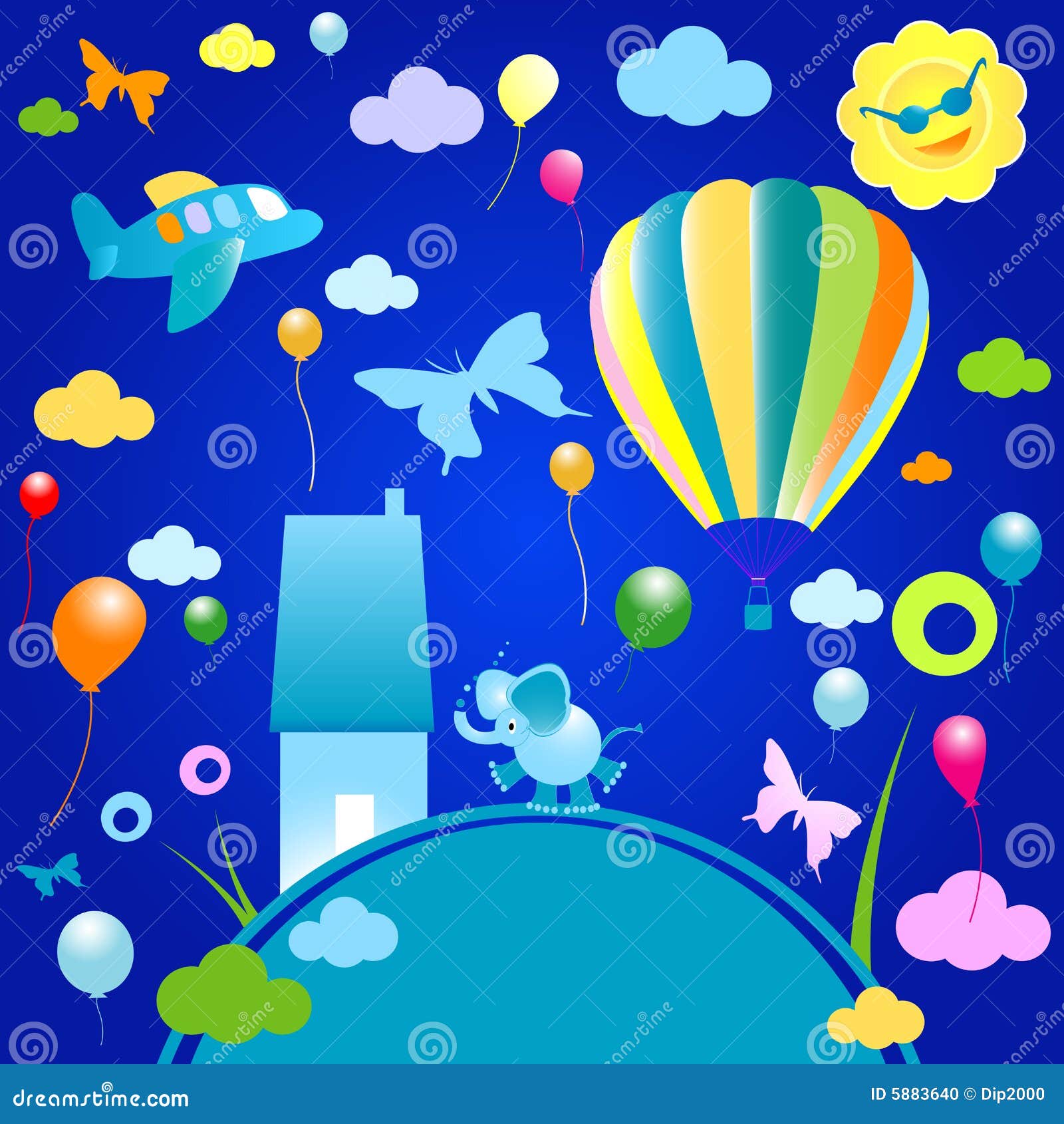 Happy world stock vector. Illustration of colors, plane - 5883640