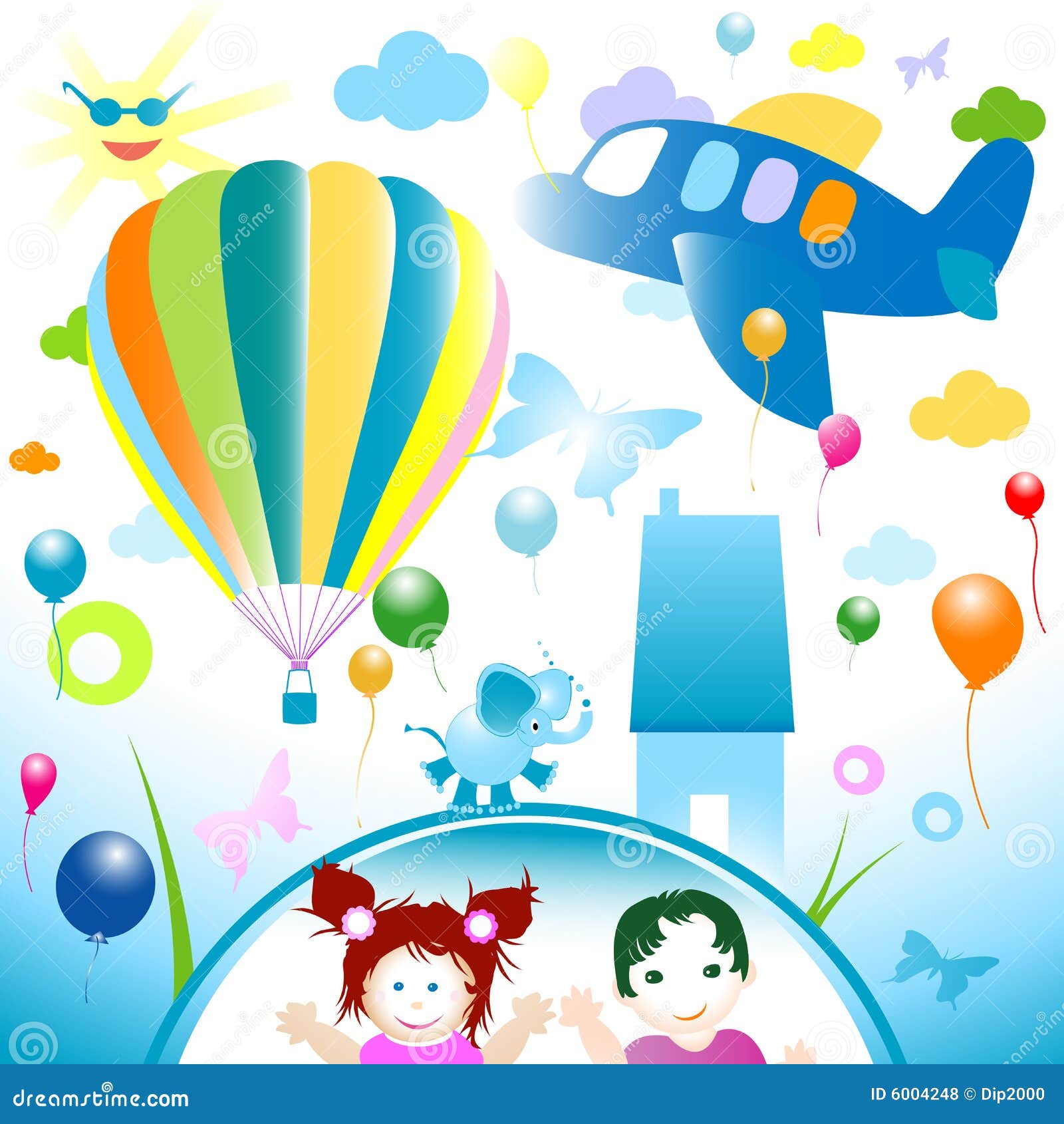 Happy world stock vector. Illustration of abstract, elephant - 6004248