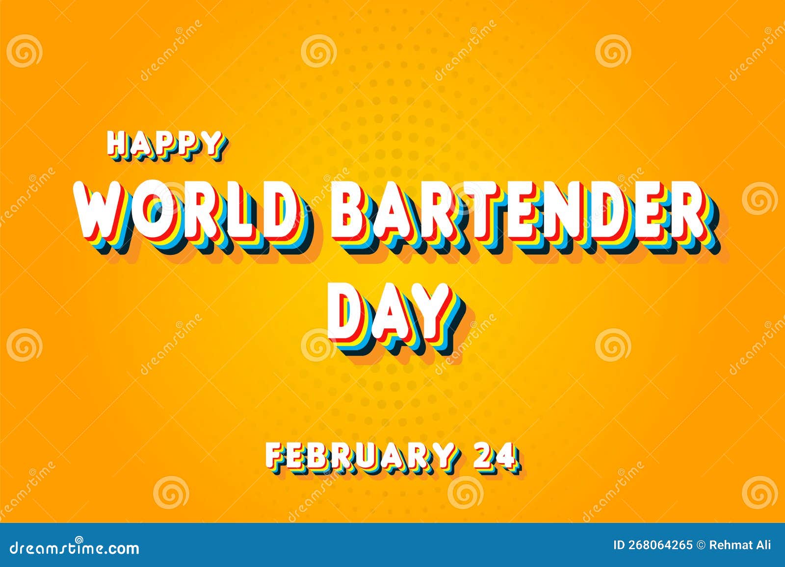 Happy World Bartender Day, February 24. Calendar of February Retro Text ...