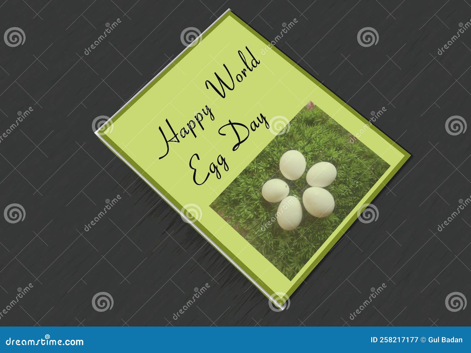 Happy World Egg Day Card 3d 8 October International Days Stock ...