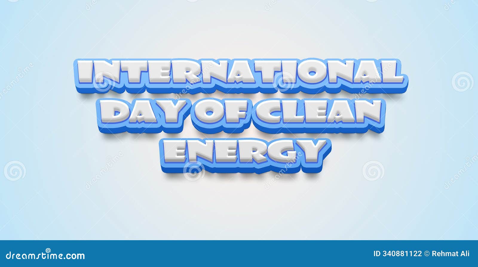 Happy World International Day of Clean Energy Text Effect on Blue ...