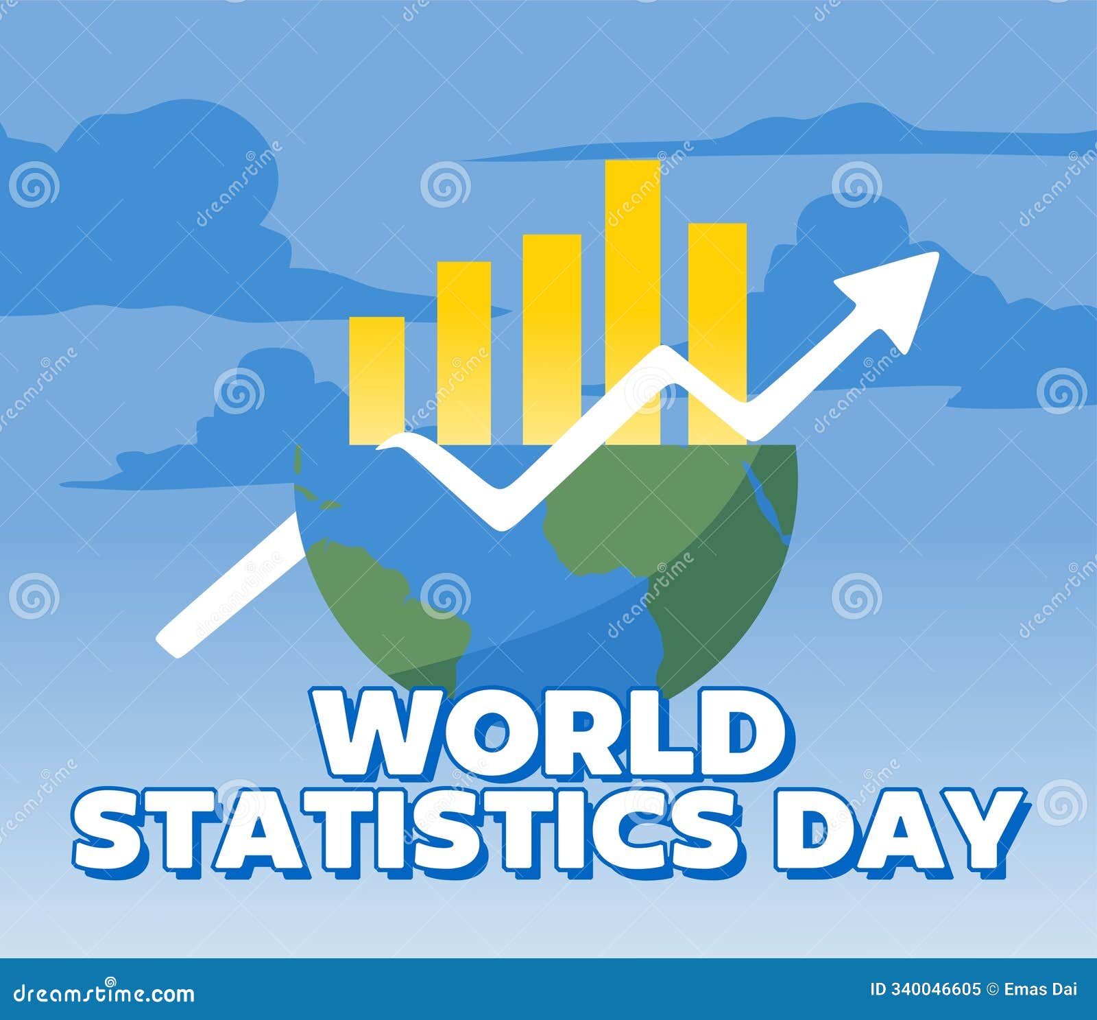 Happy World Statistics Day with Statistics Chart Stock Illustration - Illustration of digital ...