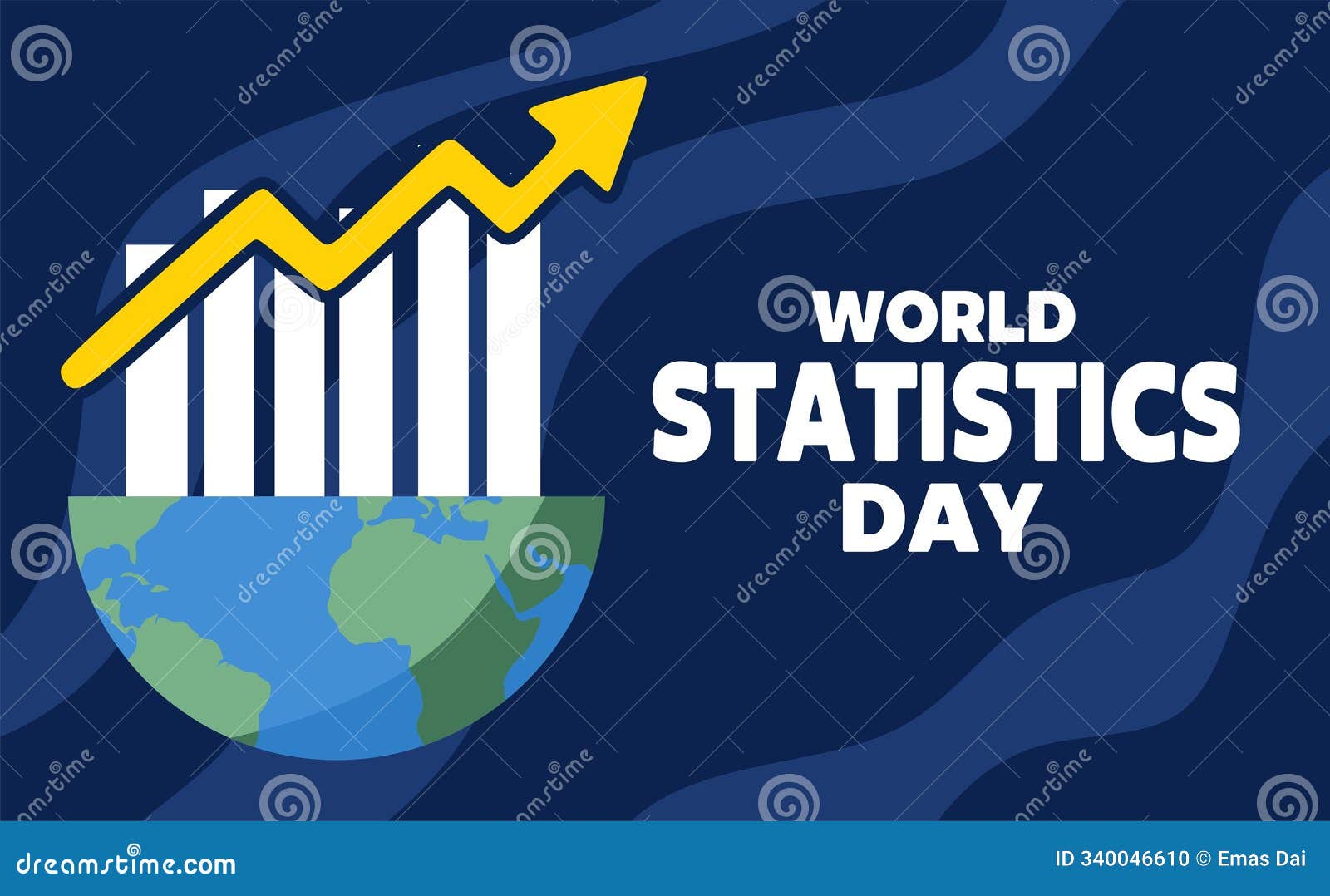 Happy World Statistics Day with Statistics Chart Stock Illustration ...