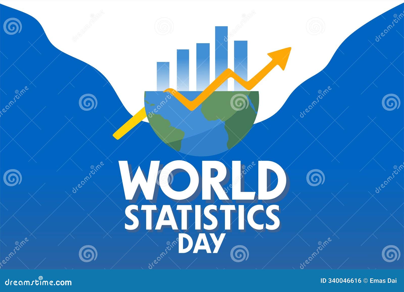 Happy World Statistics Day with Statistics Chart Stock Illustration ...