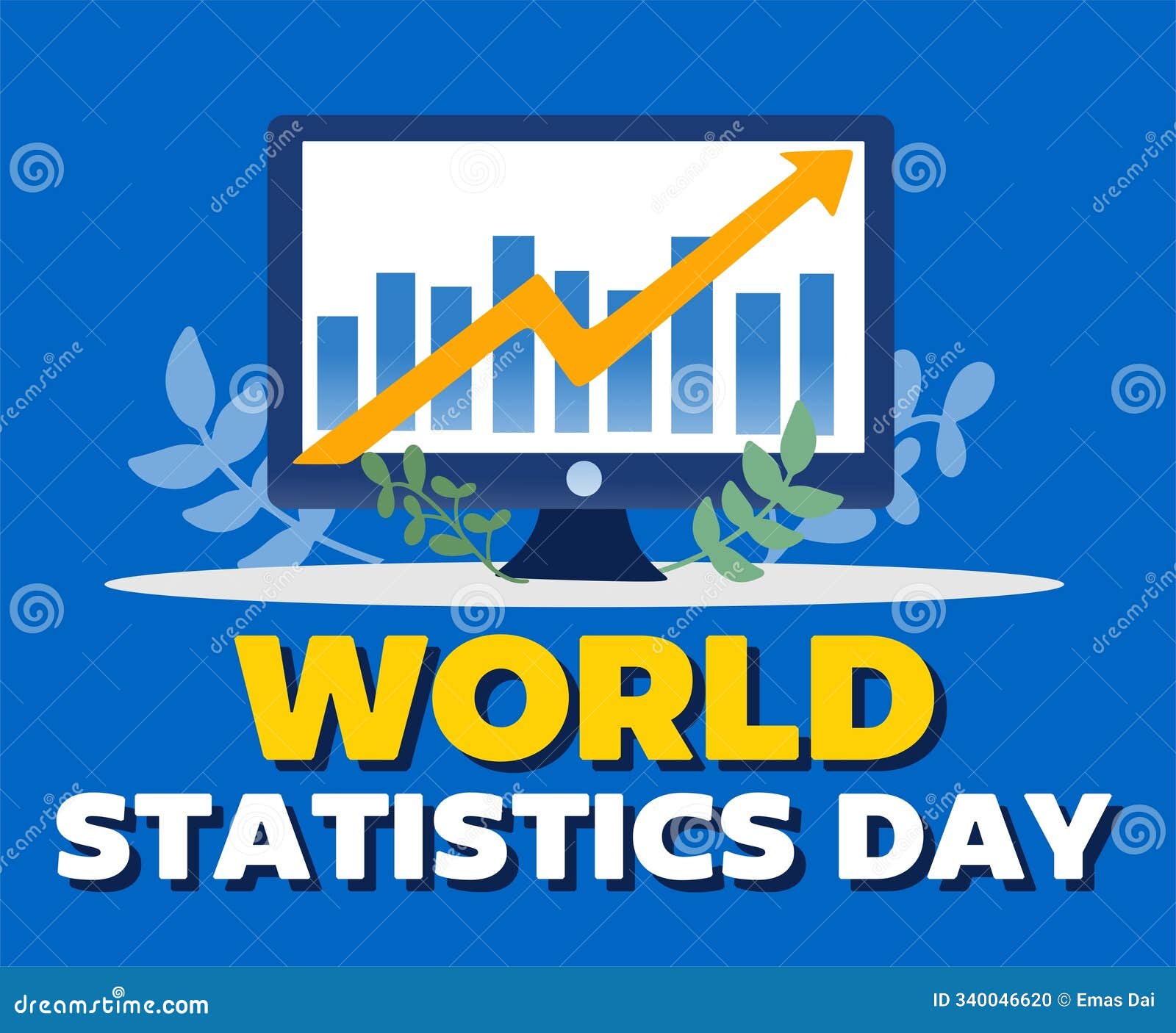 Happy World Statistics Day with Statistics Chart Stock Illustration - Illustration of ...