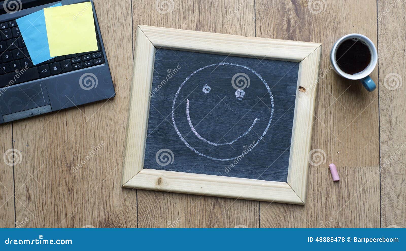 Happy Written on a Board. at the Office Stock Photo - Image of emotions ...