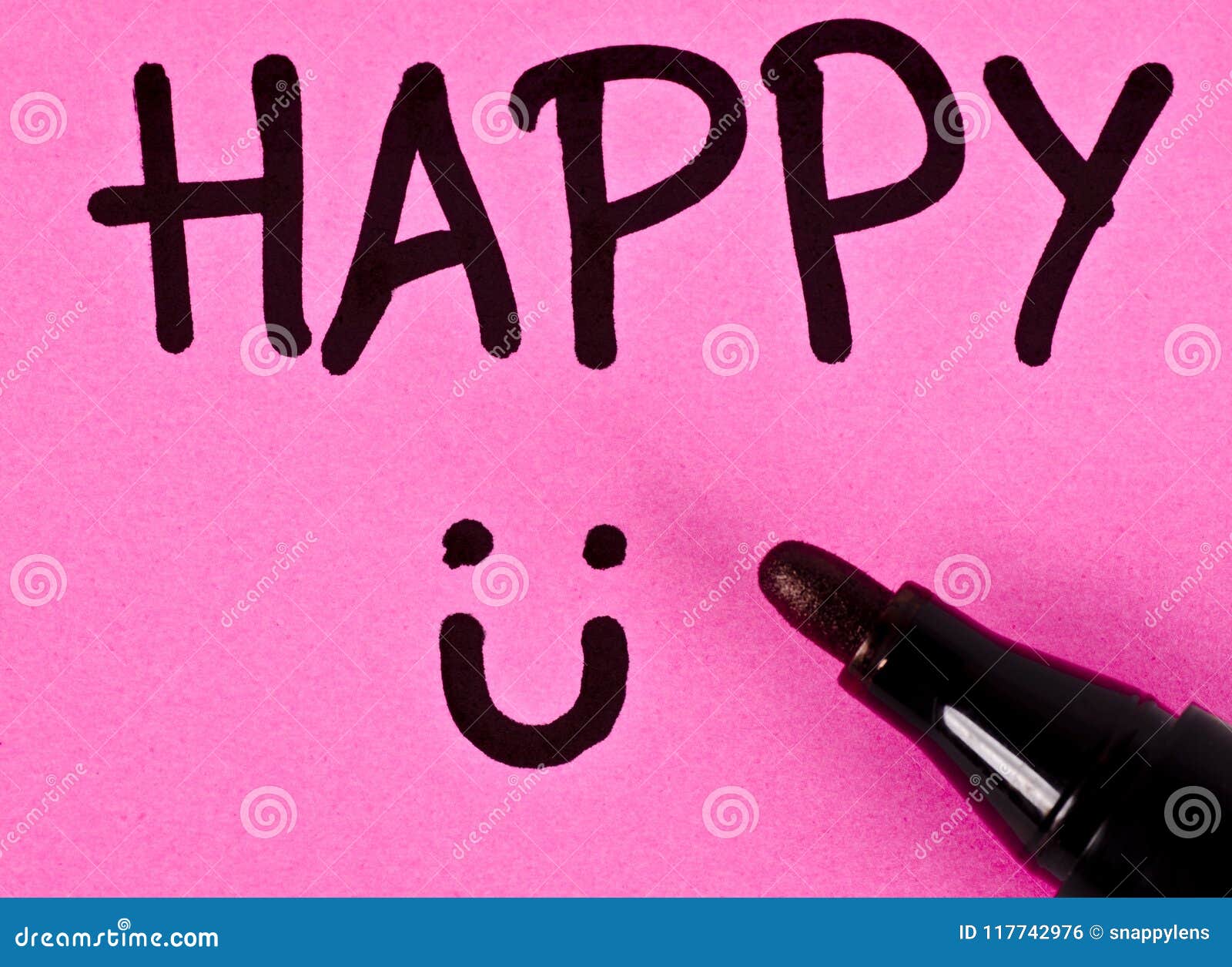 Happy Written on Paper Illustration Stock Photo - Image of greetings ...