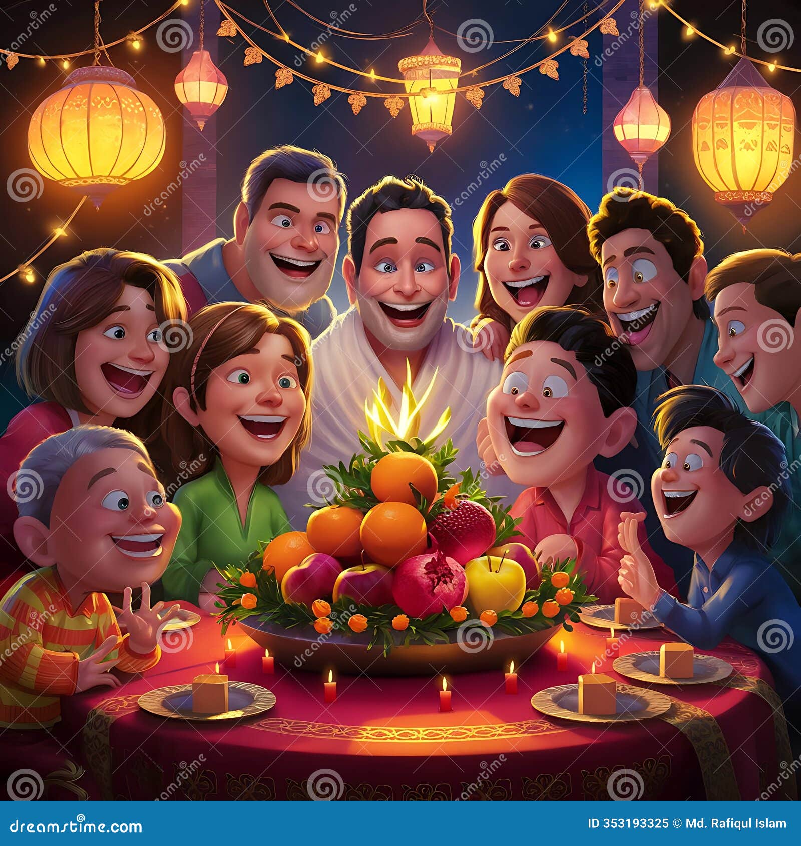 Happy Yalda Night Festival Colourful Greeting Card Illustration ...