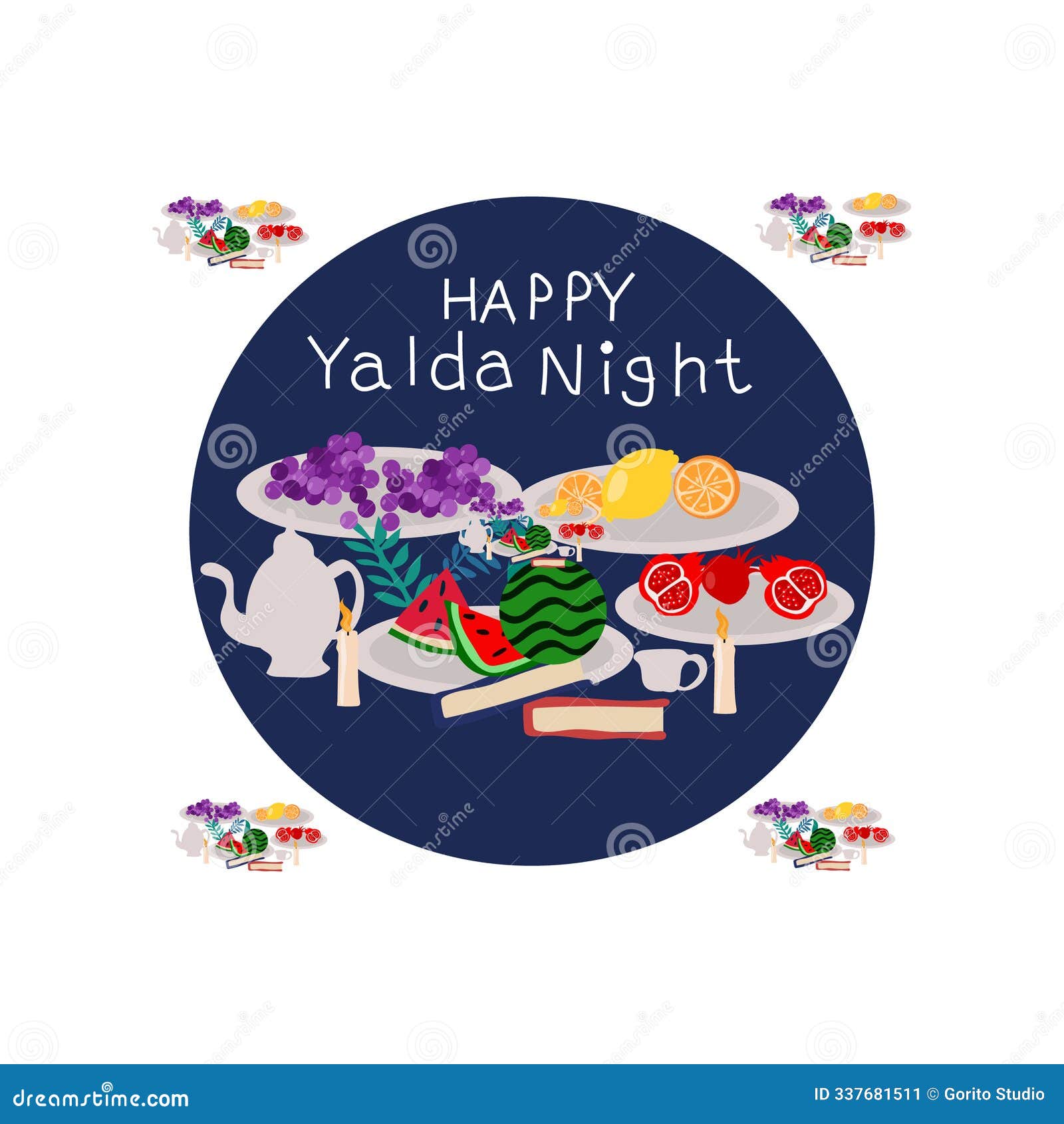 Happy Yalda Night Design Vector Illustration Stock Illustration ...