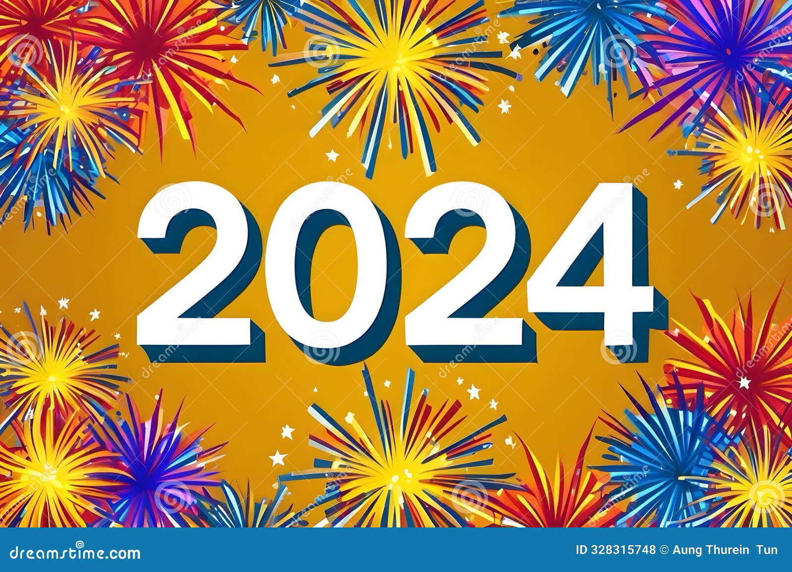 Happy year 2024 wallpaper stock illustration. Illustration of creative ...