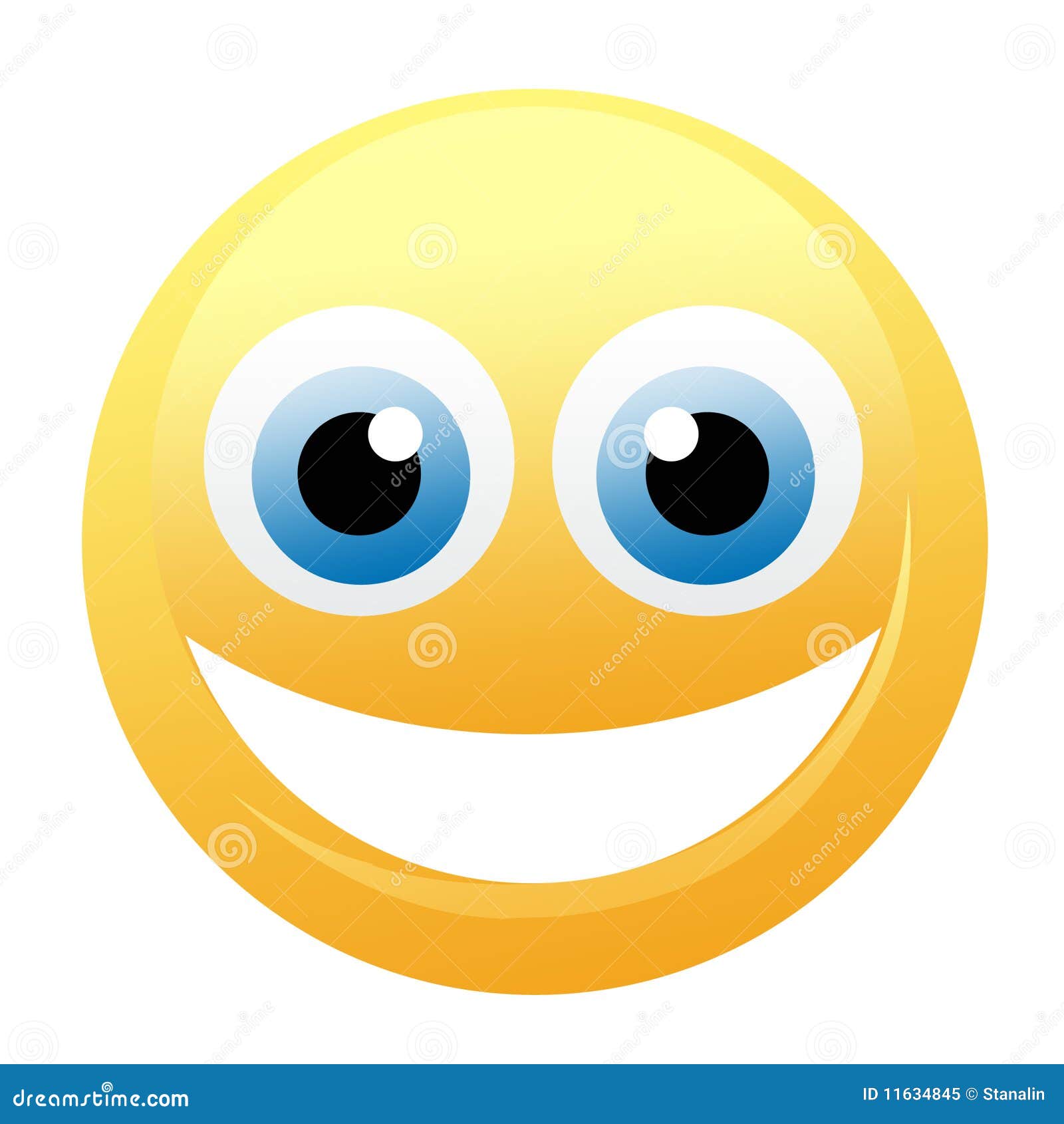 Happy yellow emoticon stock illustration. Illustration of button - 11634845