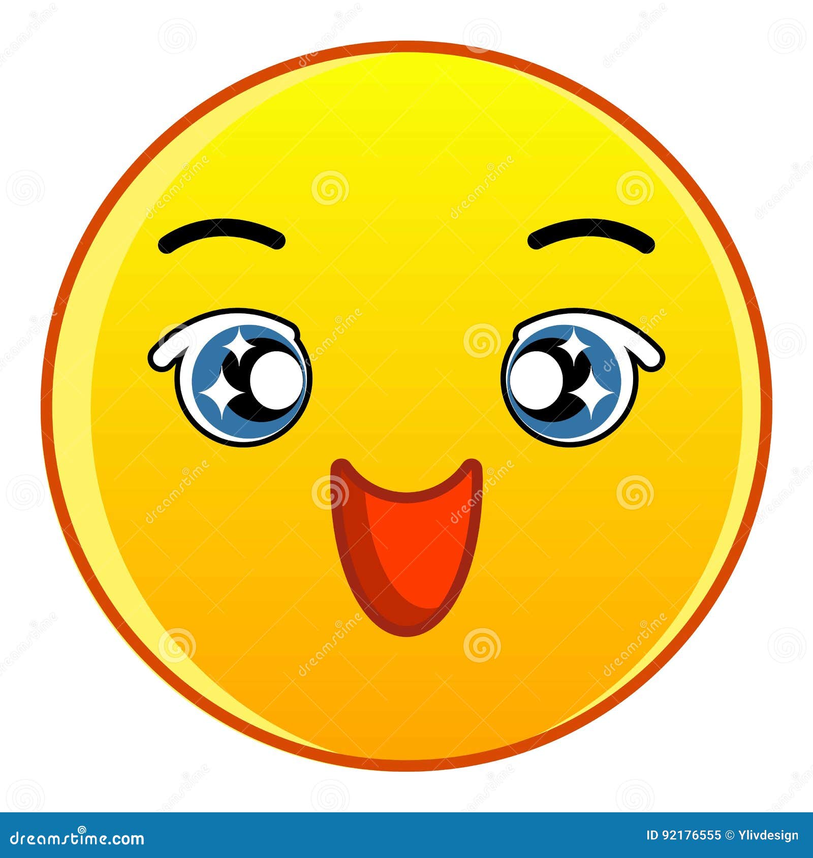 Happy Yellow Emoticon Icon, Cartoon Style Stock Vector - Illustration ...