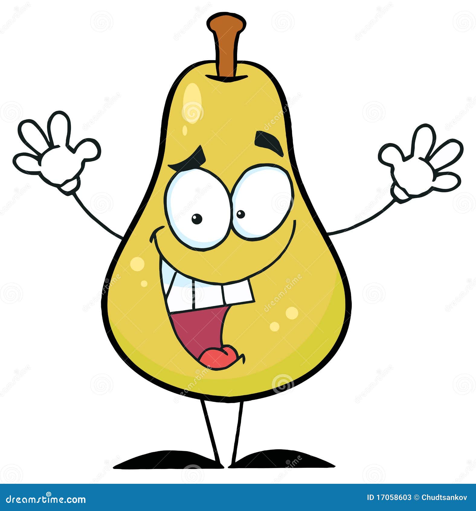 Happy Yellow Pear Character Stock Vector - Illustration of pear, sweet ...