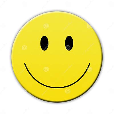 Happy yellow smile face stock illustration. Illustration of white ...