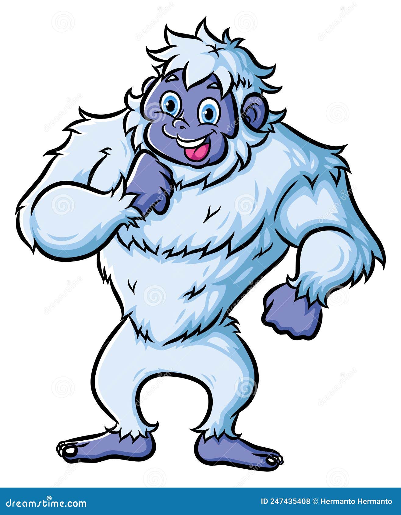 The Happy Yeti is Dancing and Feeling Chill Stock Vector - Illustration ...
