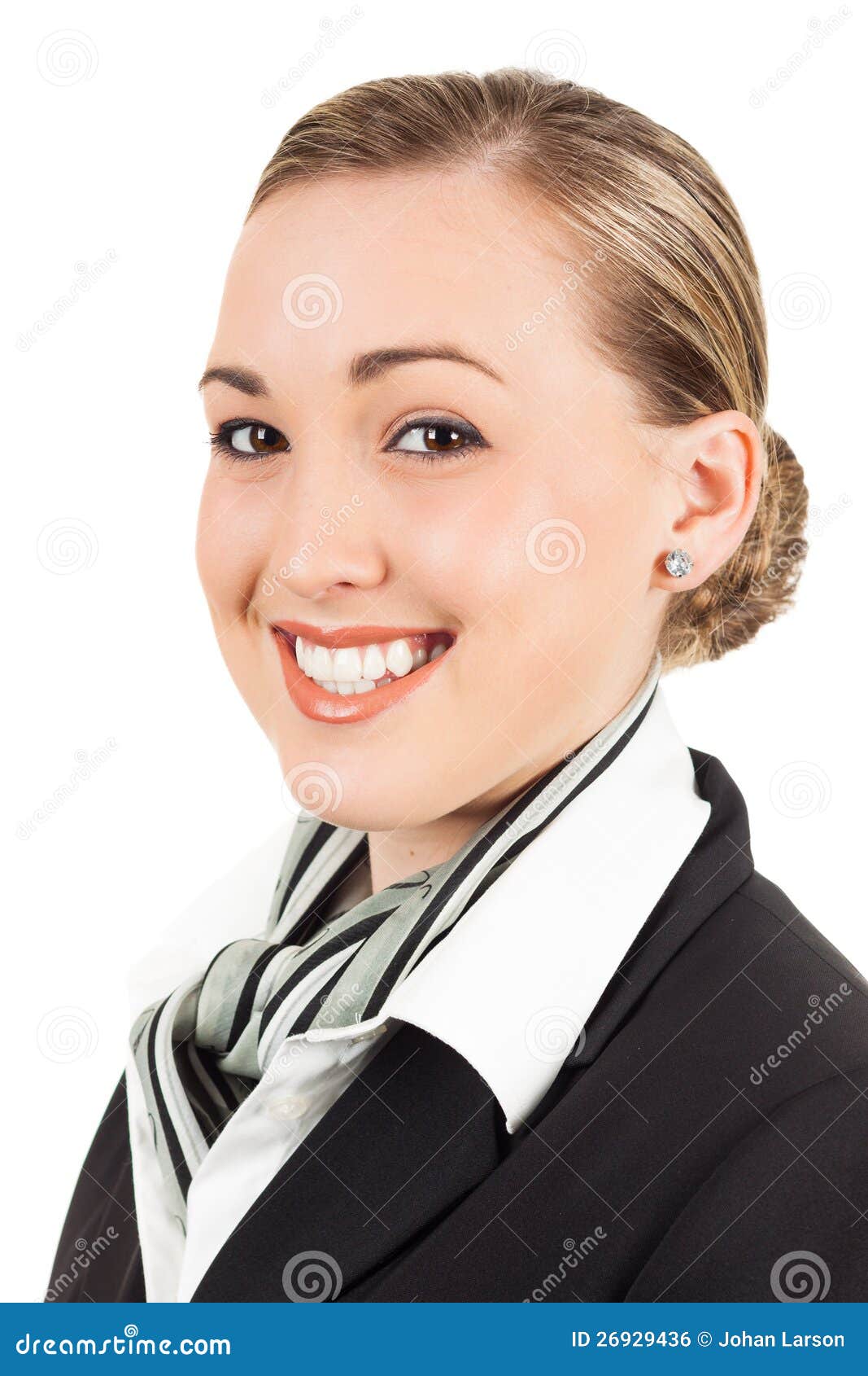 Happy young air hostess stock photo. Image of beauty - 26929436