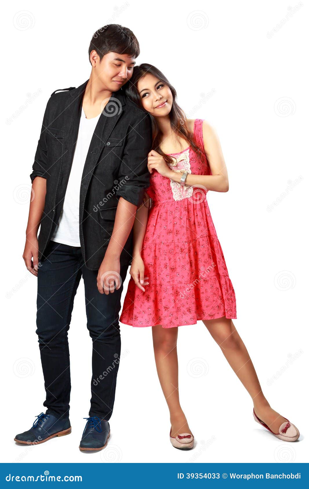 Happy young asian couple stock image. Image of girlfriend - 39354033