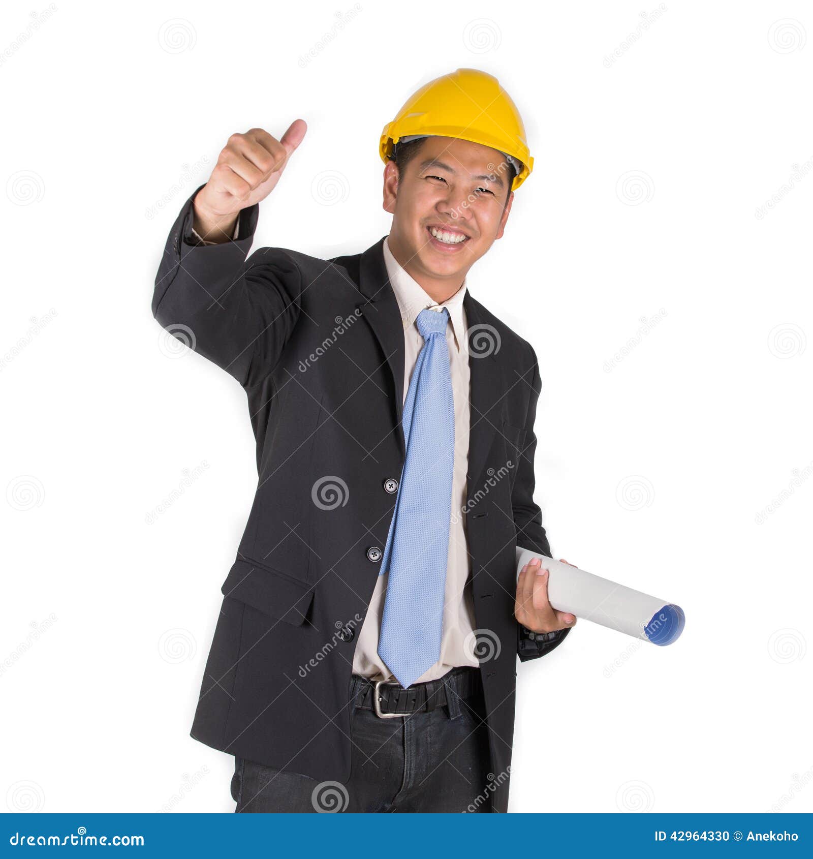 Happy young asian engineer stock photo. Image of inspiration - 42964330