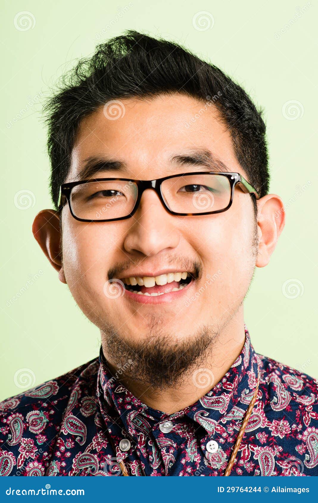 Happy Man Portrait Real People High Definition Green Background Stock ...