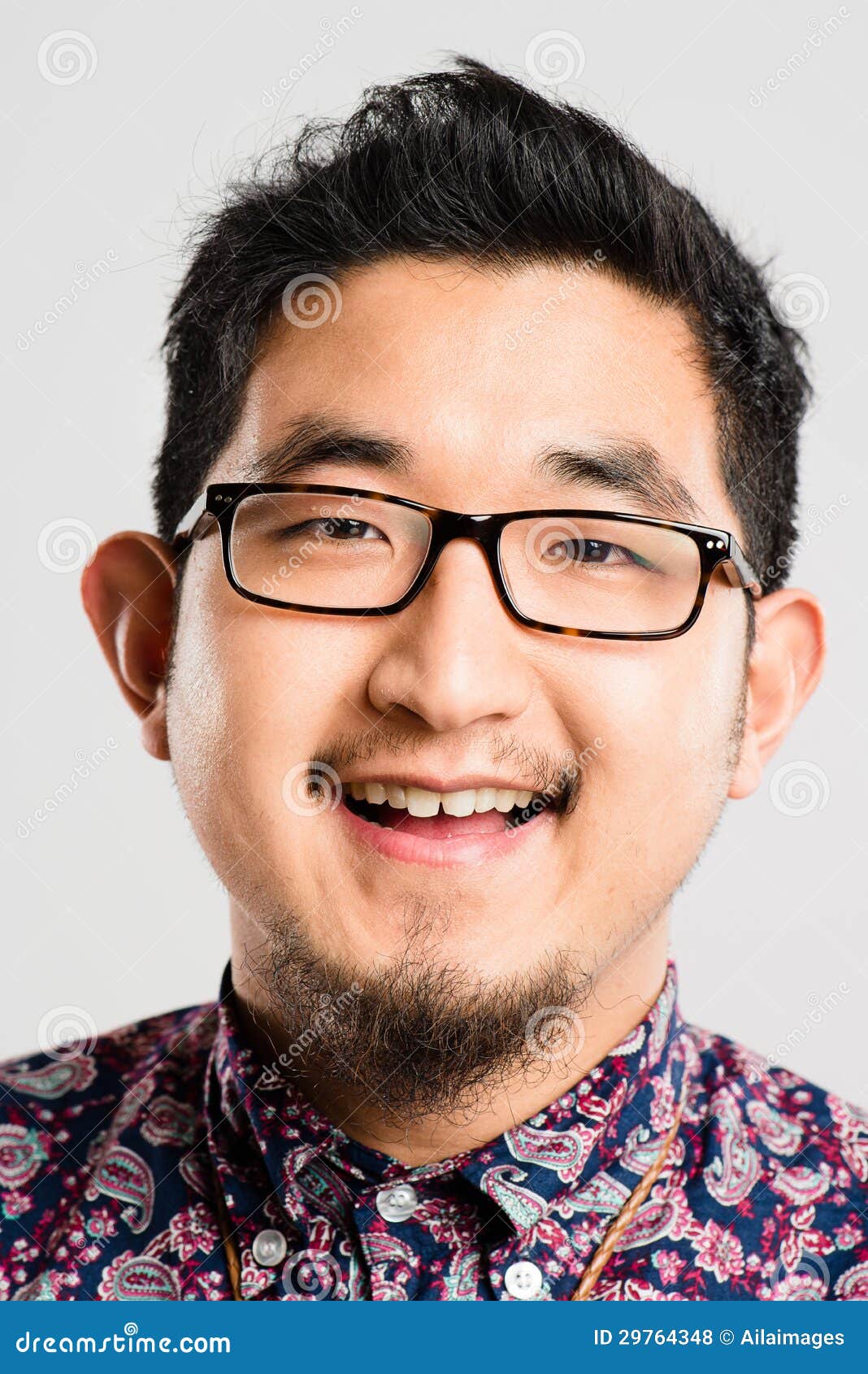 Happy Man Portrait Real People High Definition Grey Background Stock ...