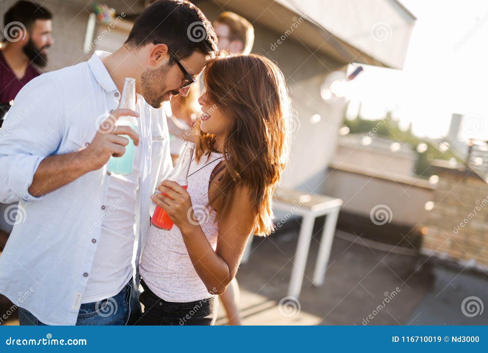 Happy Couple Having Fun Time at Party Stock Image - Image of hipster ...