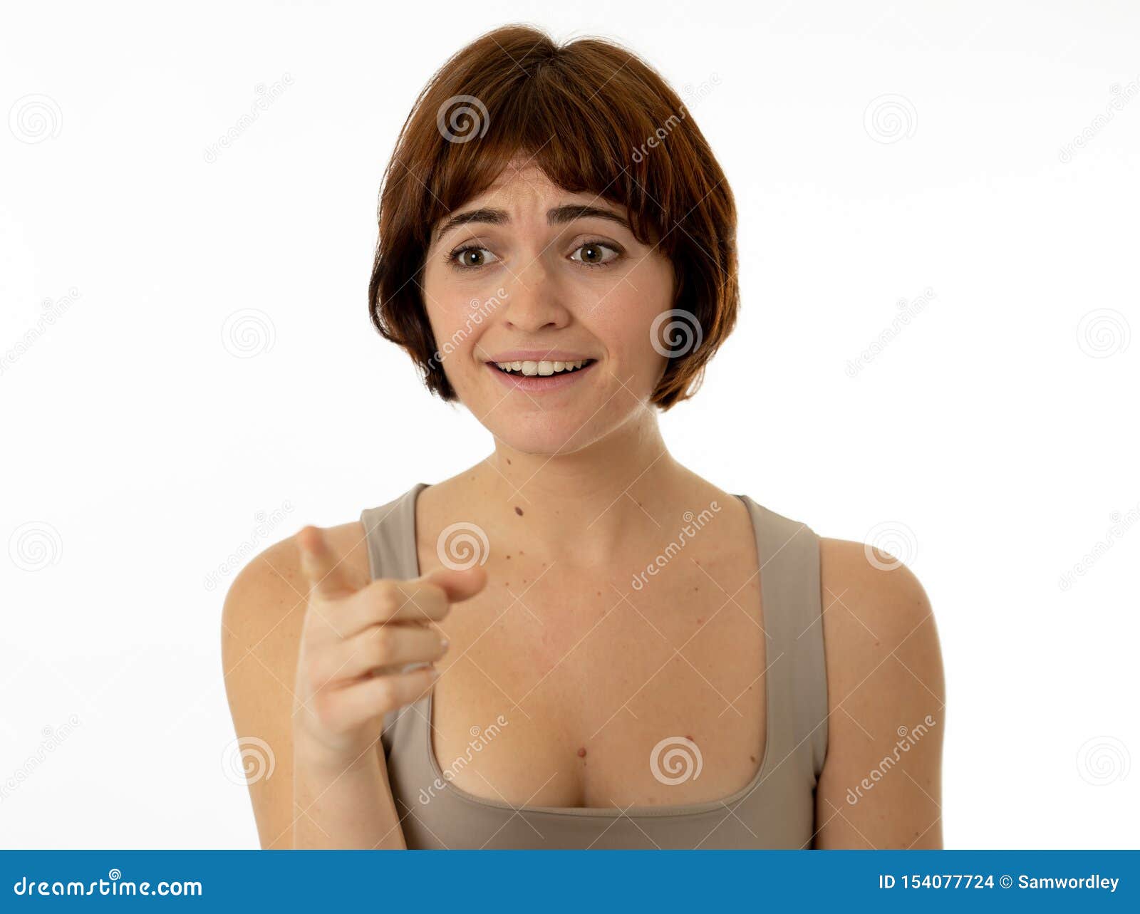 Happy Young Attractive Woman Shocked With A Surprised Funny Face. Human ... Happy Young Attractive Woman Shocked With A Surprised Funny Face. Human ...