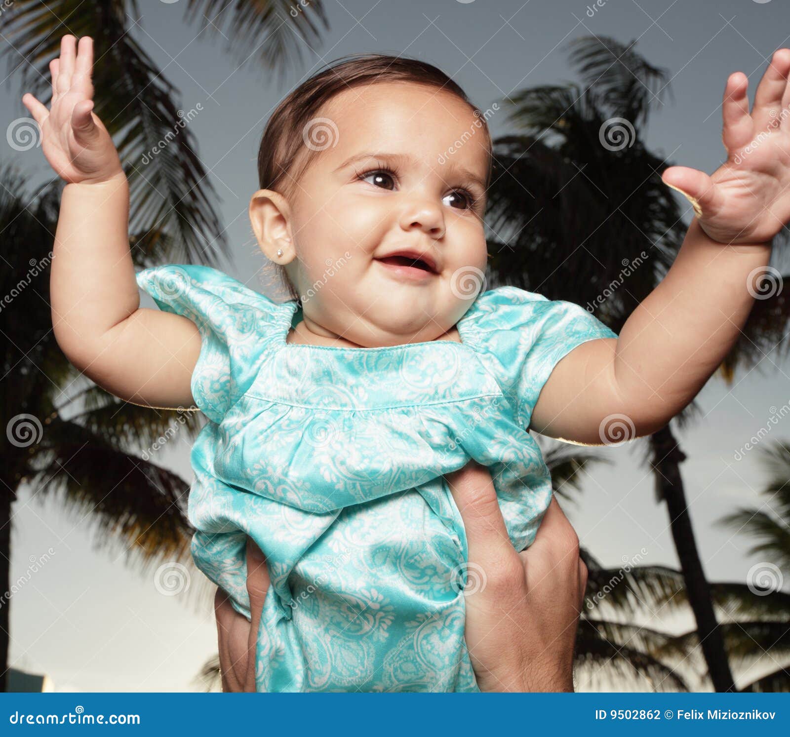 Happy young baby stock photo. Image of girl, baby, midair - 9502862