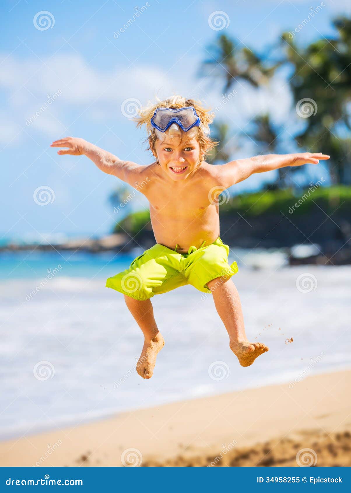 Happy Young Boy at the Beach Stock Image - Image of beach, explore ...