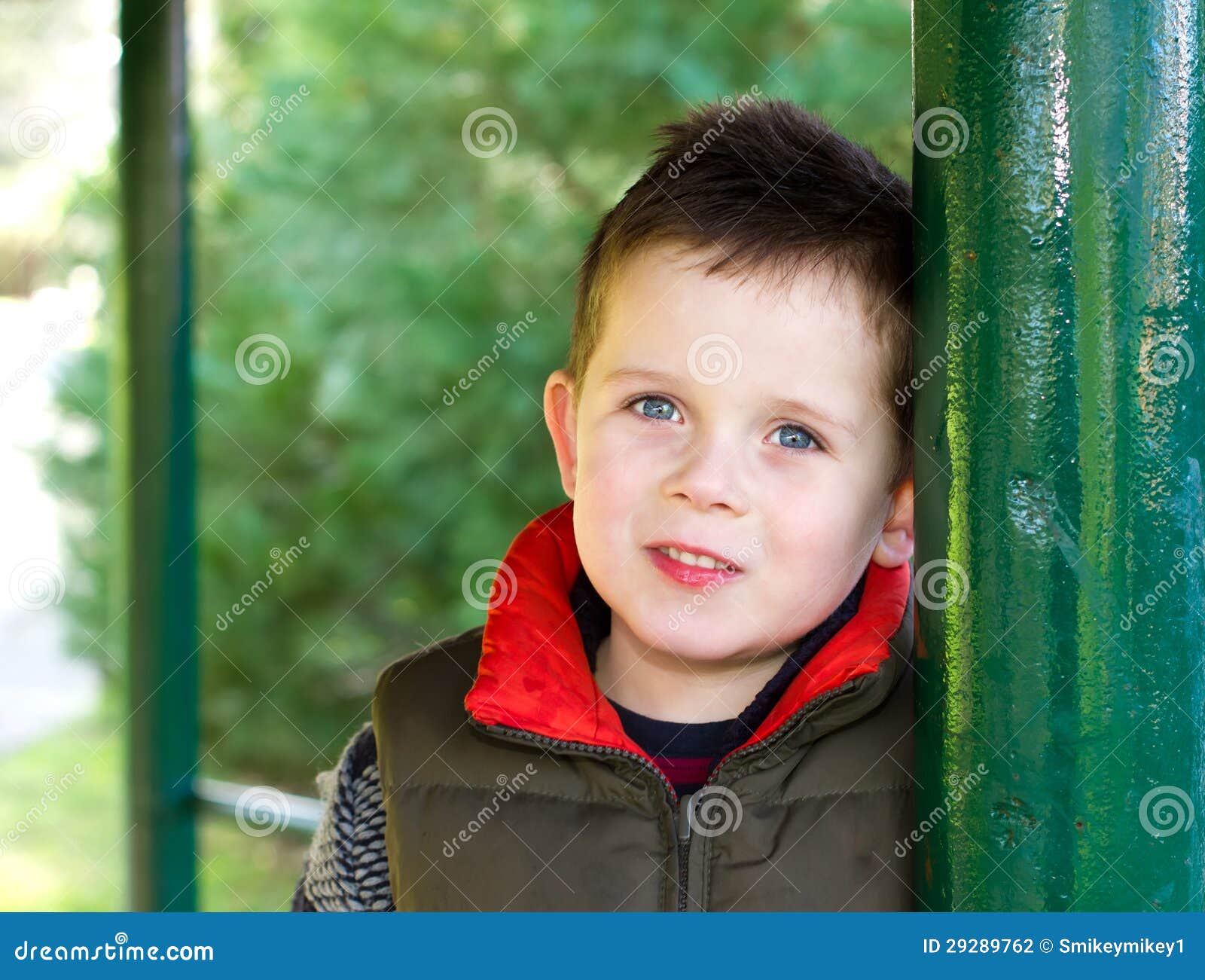 Happy Young Boy Smiling in an Outdoor Scene Stock Photo - Image of male ...