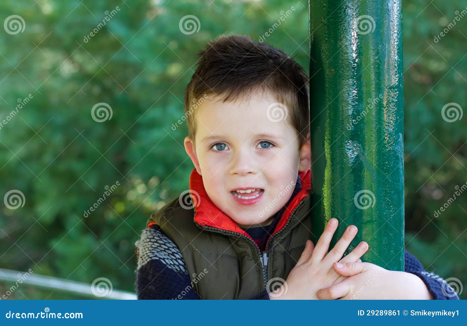 Happy Young Boy Smiling in an Outdoor Scene Stock Image - Image of hair ...