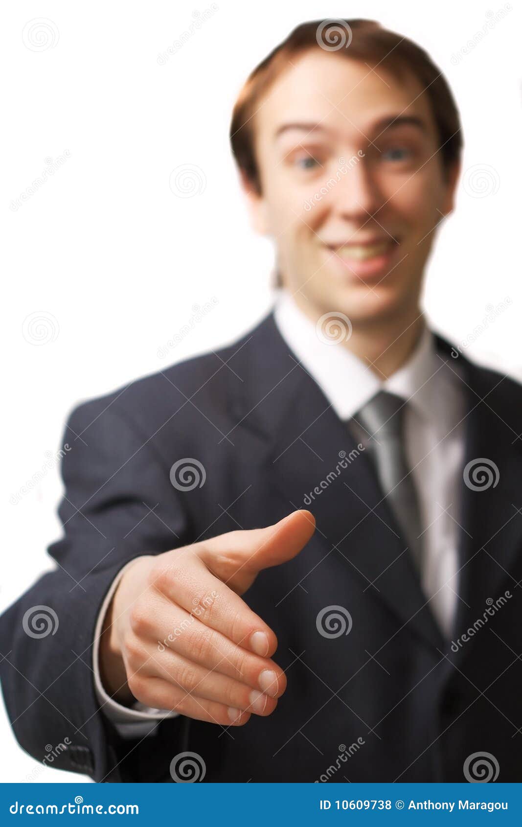 Happy Young Business Man Handshake Stock Photo - Image of office ...